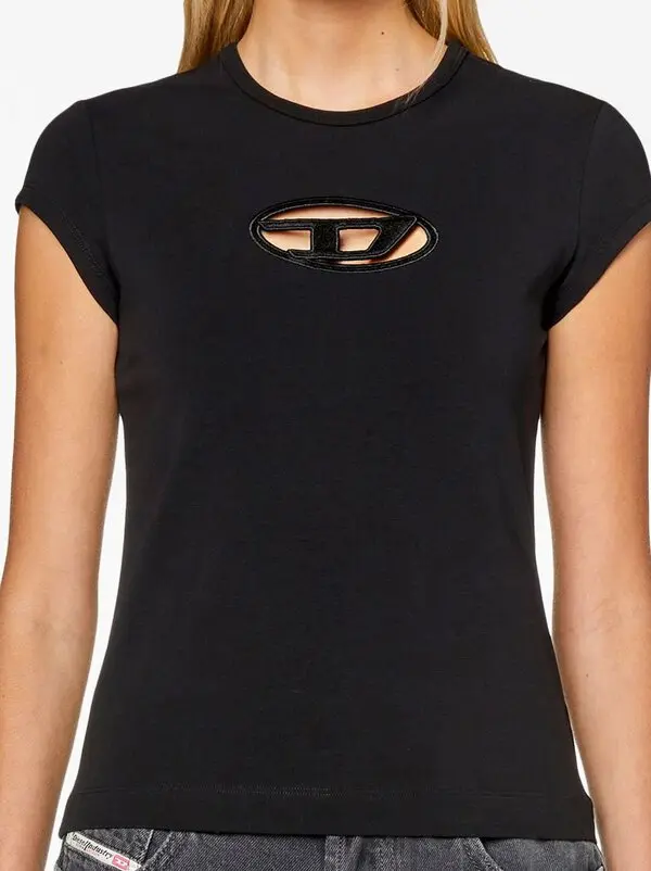 Diesel T-Angie Cut-Out Logo T-Shirt - Black | Editorialist