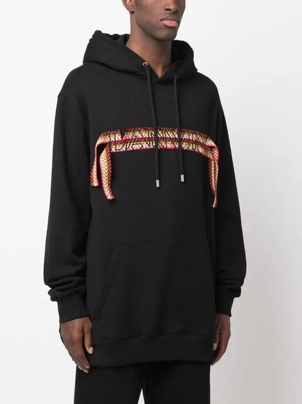 LANVIN Oversized Logo-appliqué Hoodie - Black