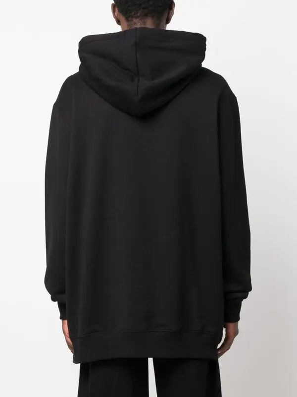 LANVIN Oversized Logo-appliqué Hoodie - Black
