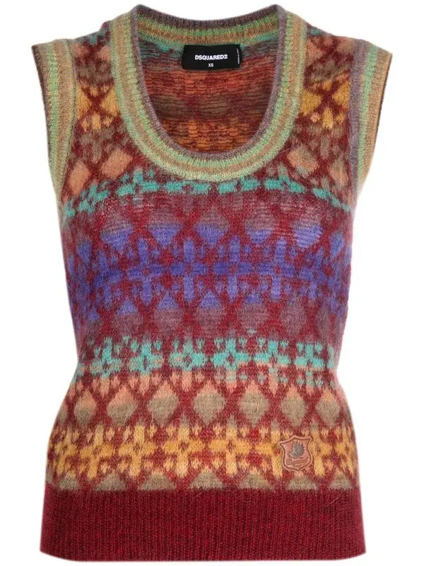 Dsquared2 Jacquard Logo-patch Vest