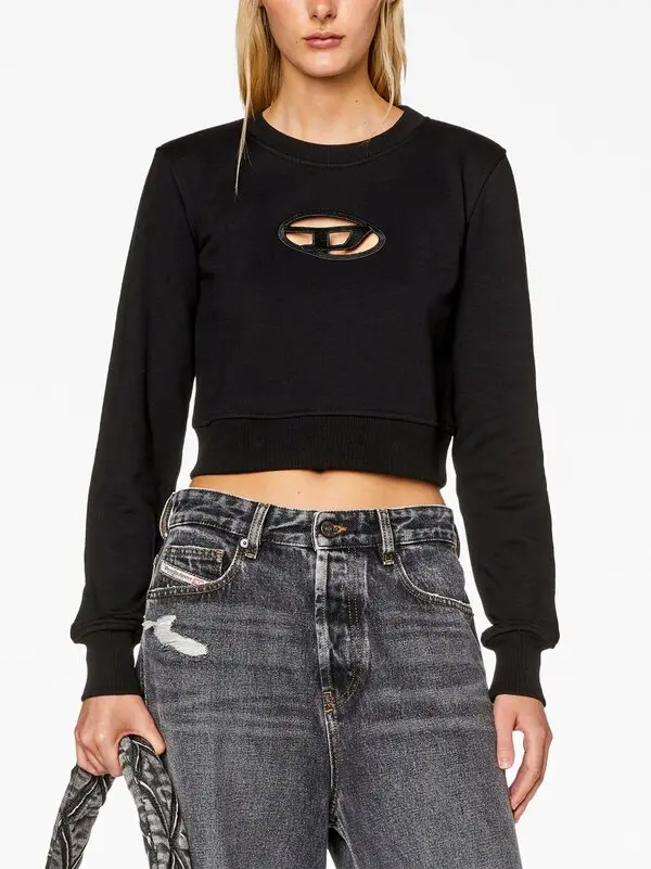 DIESEL® F-slimmy-od Cropped Sweatshirt - Black
