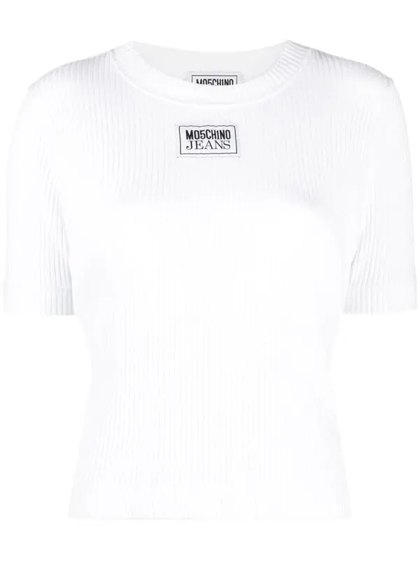 Moschino Logo-patch Knitted Top - White