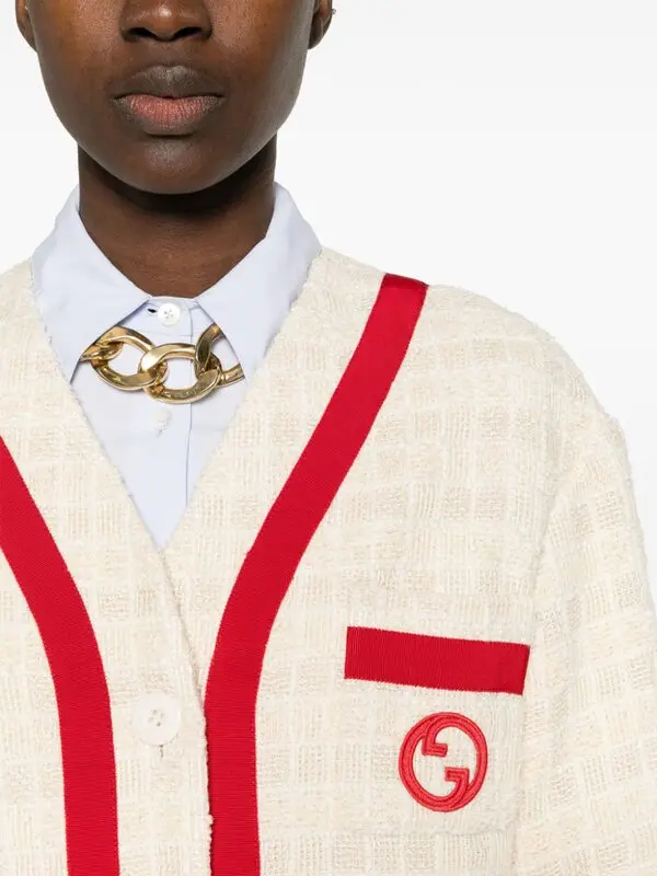 Gucci Interlocking G Bouclé Jacket - Neutrals