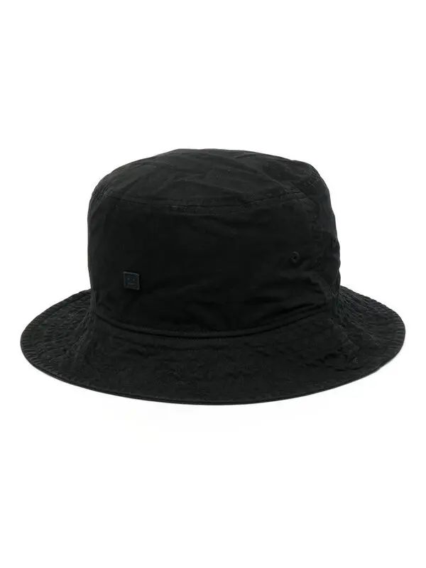 Acne Studios Face-embroidered Bucket Hat - Black