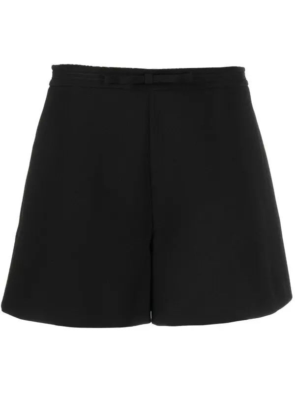 Red Valentino Bow-detail Wide-leg Shorts - Black
