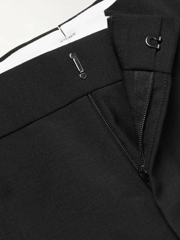 Alexander McQueen Slim-fit Pleated Wool And Mohair-blend Suit Trousers