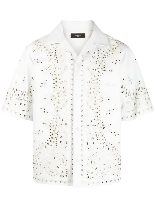 Amiri Perforated-design Leather Shirt