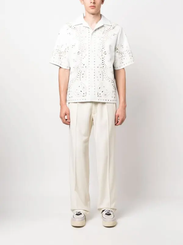 Amiri Perforated-design Leather Shirt