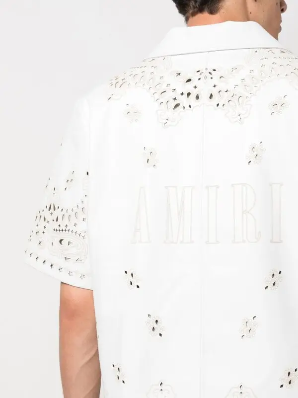 Amiri Perforated-design Leather Shirt