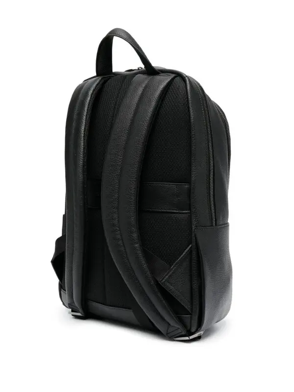 PIQUADRO Logo-plaque Leather Backpack