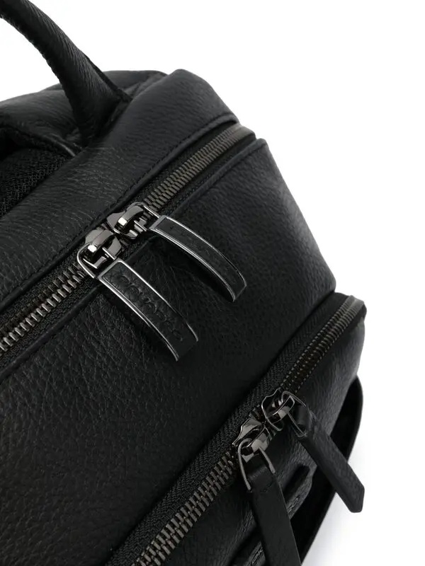 PIQUADRO Logo-plaque Leather Backpack