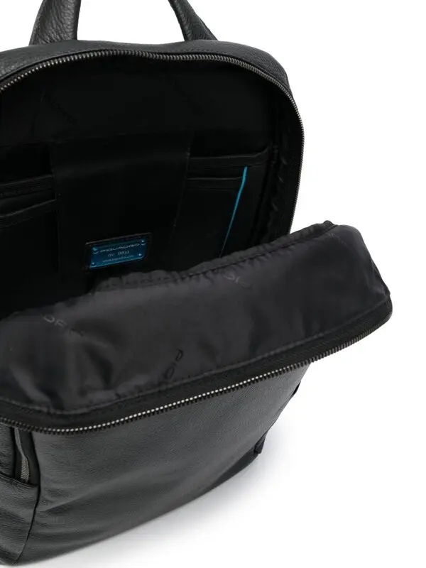 PIQUADRO Logo-plaque Leather Backpack