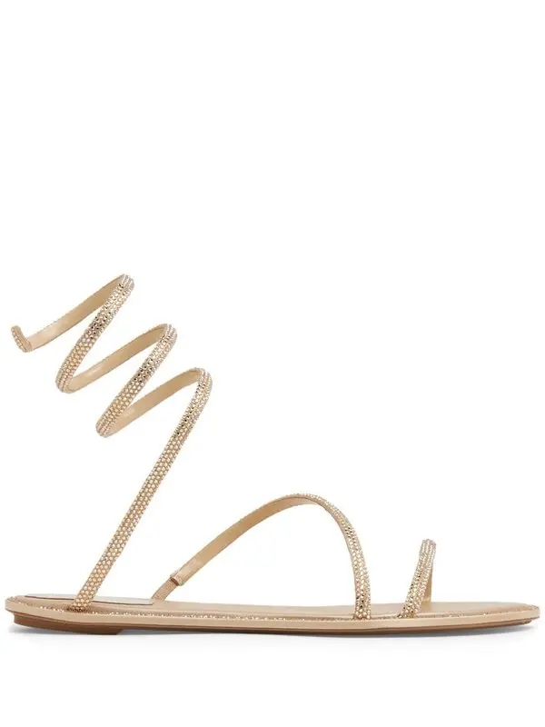 Rene Caovilla Cleo Crystal-embellished Flat Sandals