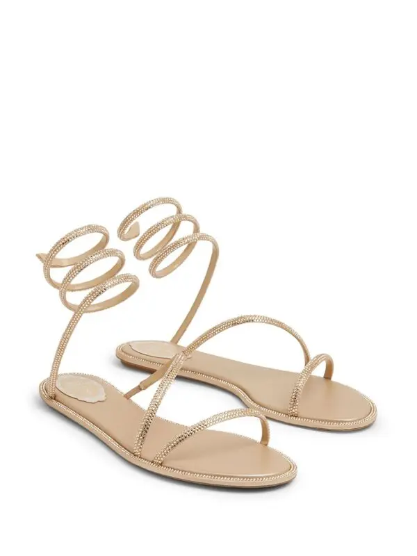 Rene Caovilla Cleo Crystal-embellished Flat Sandals