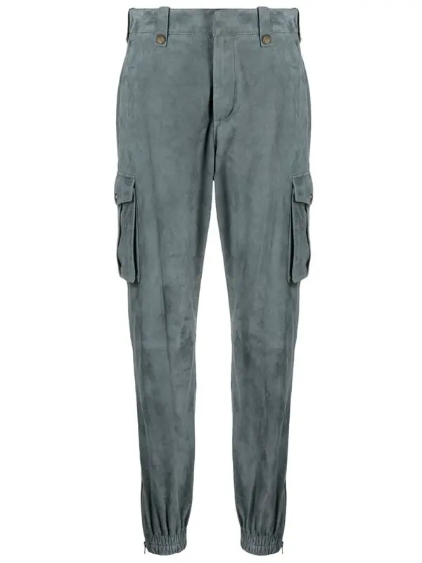 Ermanno Scervino Mid-rise Suede Cargo Trousers