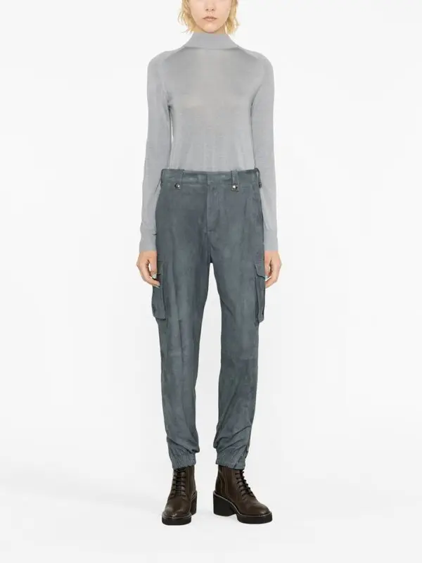 Ermanno Scervino Mid-rise Suede Cargo Trousers