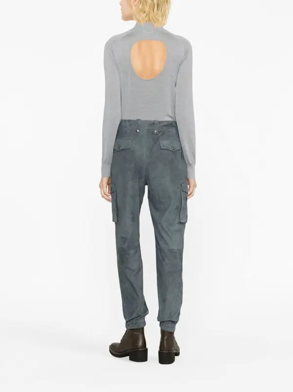 Ermanno Scervino Mid-rise Suede Cargo Trousers