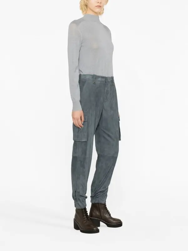 Ermanno Scervino Mid-rise Suede Cargo Trousers