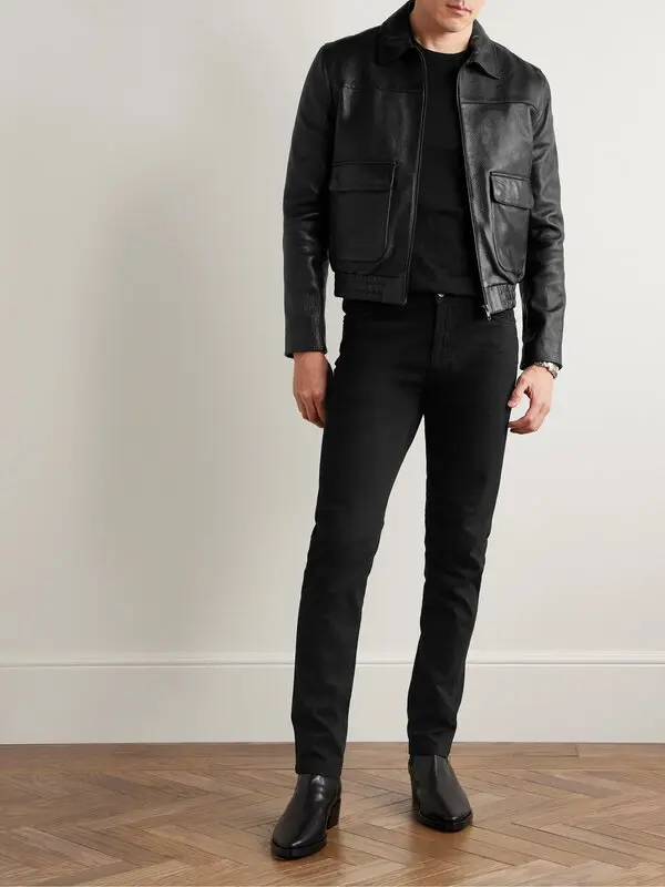 Zegna Slim-fit Brushed Cotton-blend Trousers