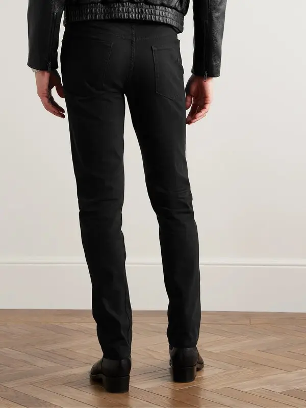 Zegna Slim-fit Brushed Cotton-blend Trousers