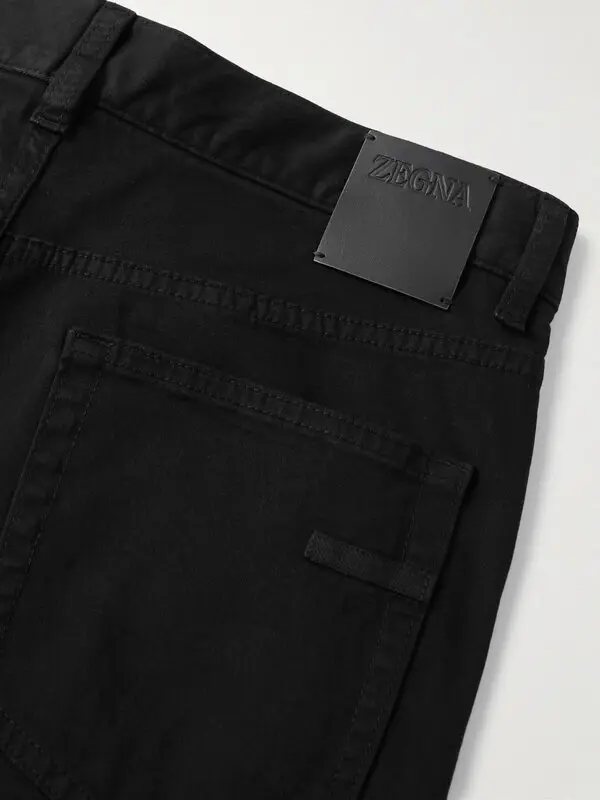Zegna Slim-fit Brushed Cotton-blend Trousers