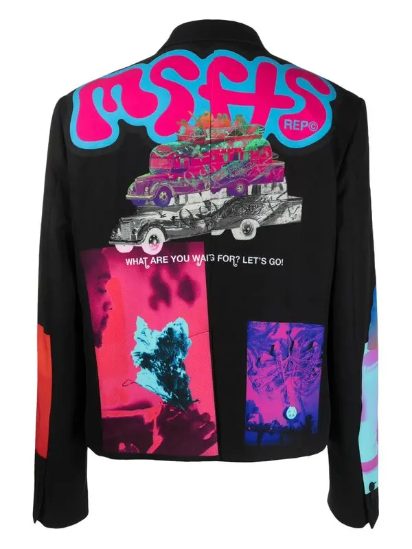 MSFTS Graphic-print Denim Trucker Jacket