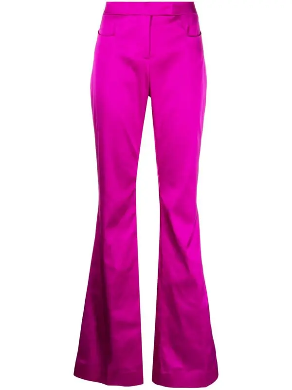 TOM FORD Flared Satin Trousers - Purple