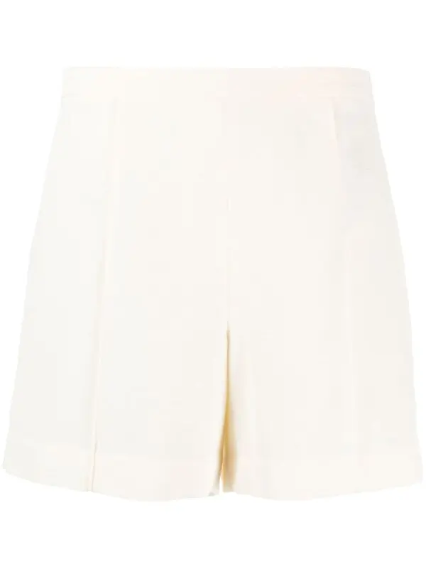 Vince High-waisted Thigh-length Shorts - Neutrals