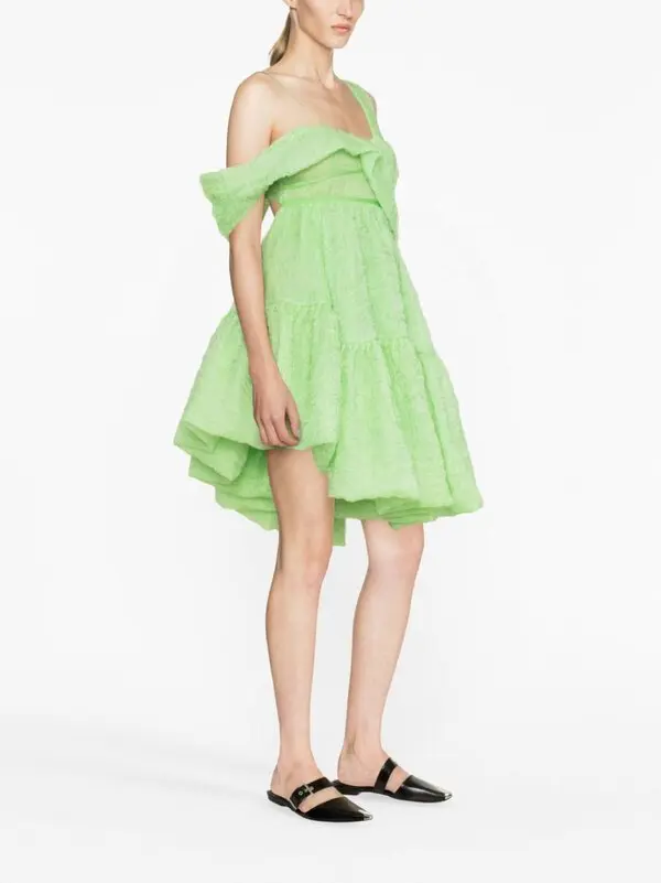 Cecilie Bahnsen Soon Draped Asymmetric Dress - Green