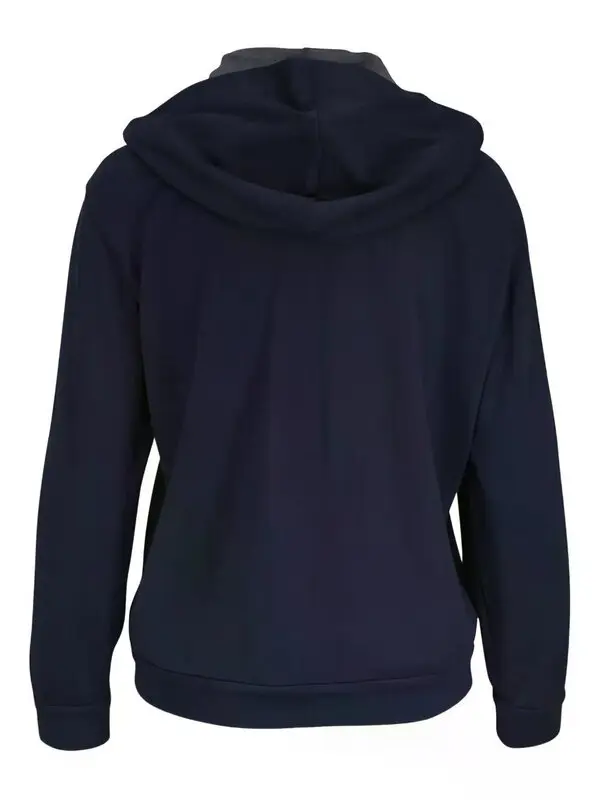 Brunello Cucinelli Zipped Hoodie With Monili Chain Detail - Blue