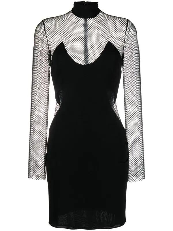 TOM FORD Illusion Mesh-panel Mini Dress - Black