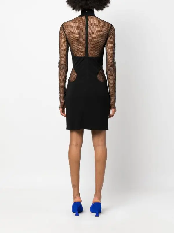 TOM FORD Illusion Mesh-panel Mini Dress - Black