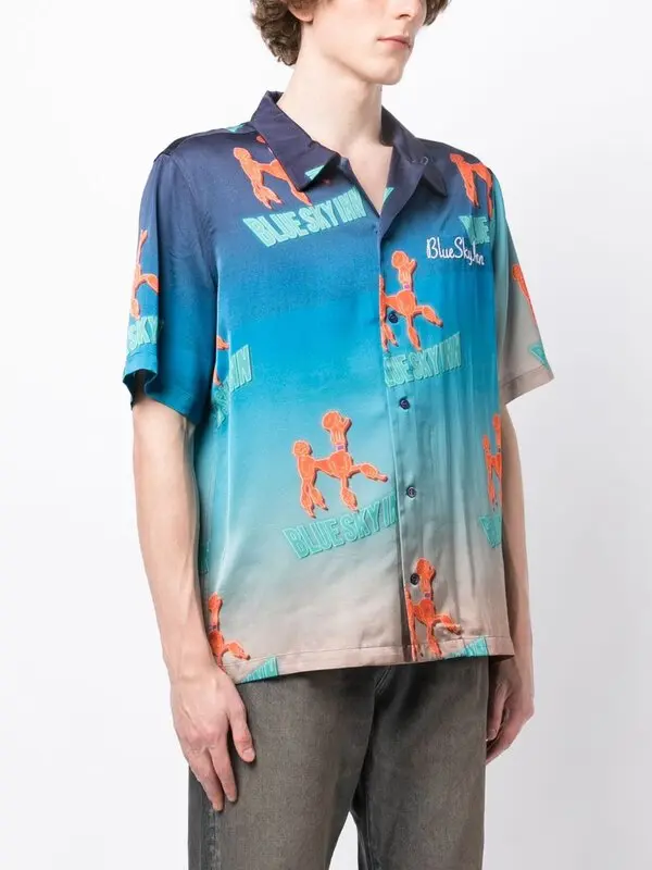 BLUE SKY INN Dog-print Short-sleeve Shirt