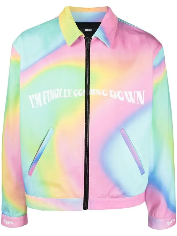 MSFTS Trippy Summer Slogan-print Jacket - Pink