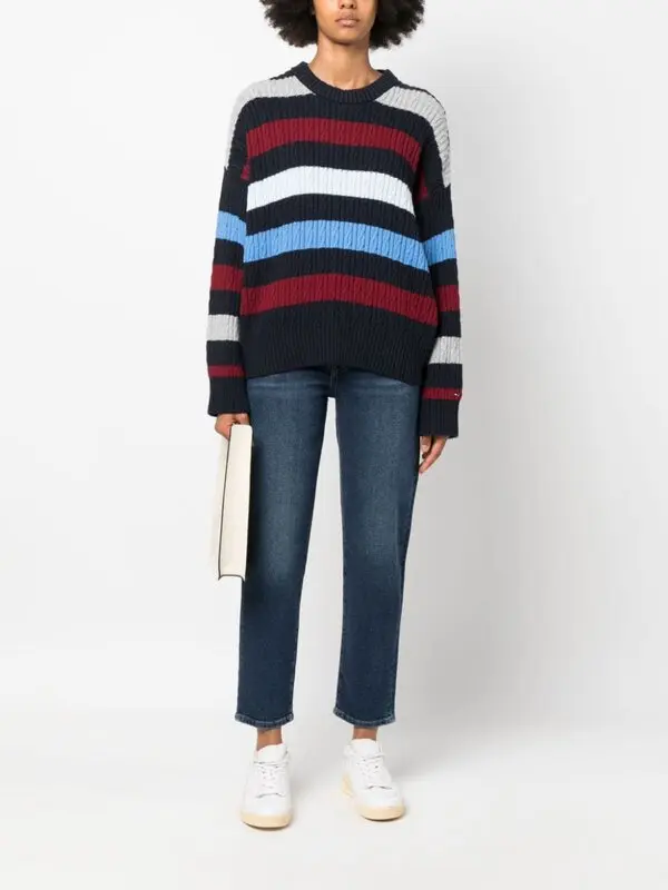 Tommy Hilfiger Striped Cable-knit Jumper