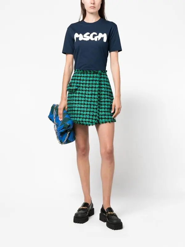 MSGM Tweed Houndstooth Shorts