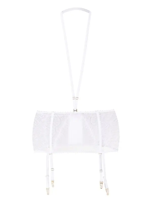 MAISON CLOSE Accroche Coeur Waist Cincher And Suspenders - White