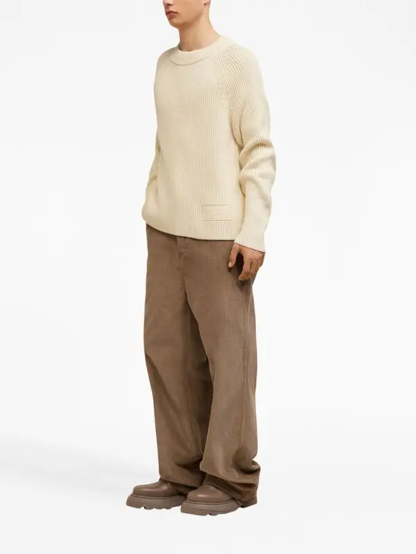 AMI Paris Logo-patch Sweater - Neutrals
