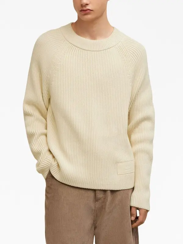 AMI Paris Logo-patch Sweater - Neutrals