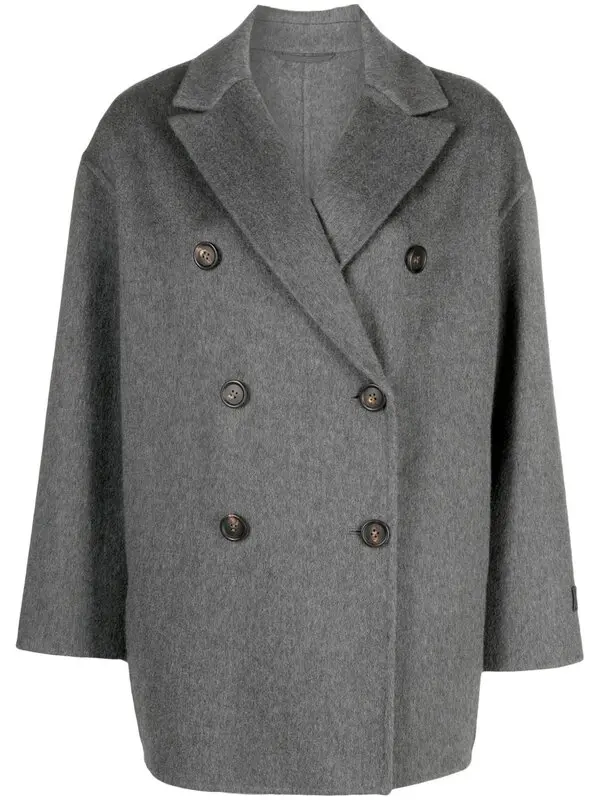 Brunello Cucinelli Cashmere Double-breasted Coat - Grey