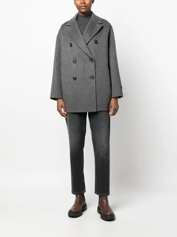 Brunello Cucinelli Cashmere Double-breasted Coat - Grey