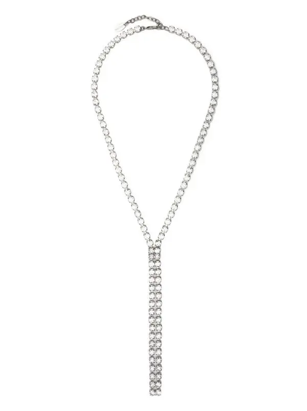 FORTE_FORTE Crystal-embellished Lariat Necklace - Silver