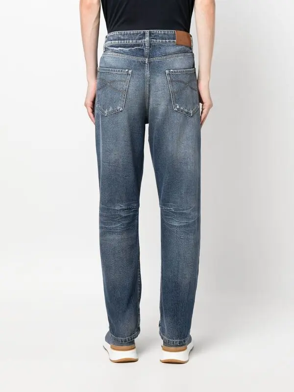 Brunello Cucinelli Distressed Slim-cut Jeans