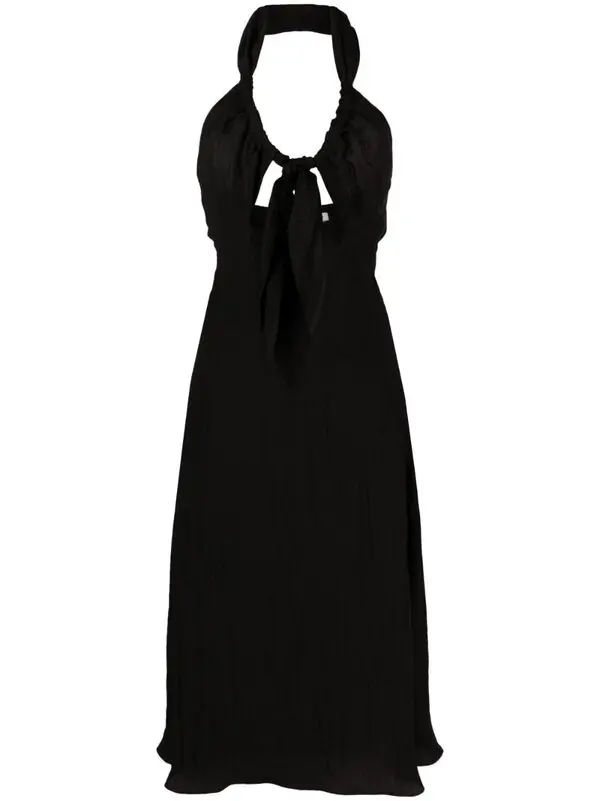 Sandro Cut-out Halterneck Midi Dress - Black