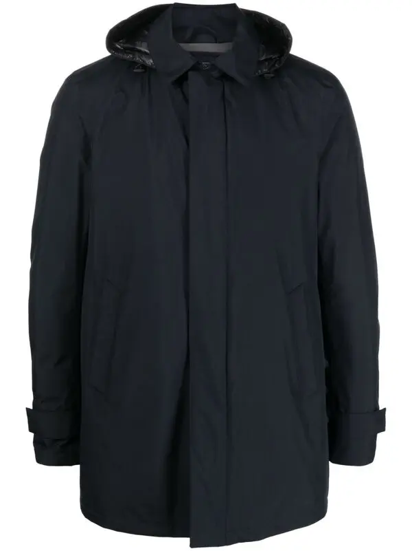 Herno Gore-tex Hooded Raincoat - Blue