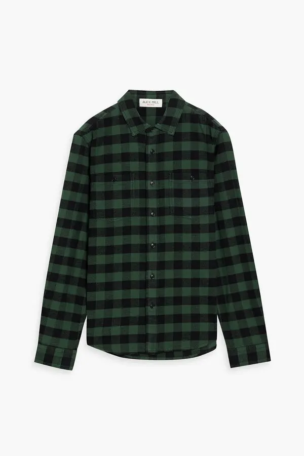 ALEX MILL Checked Cottonflannel Shirt - Green