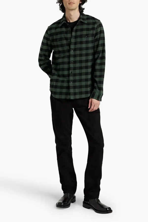 ALEX MILL Checked Cottonflannel Shirt - Green