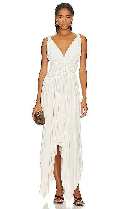 Norma Kamali Goddess Dress In White In Bone - 30% Off | Editorialist