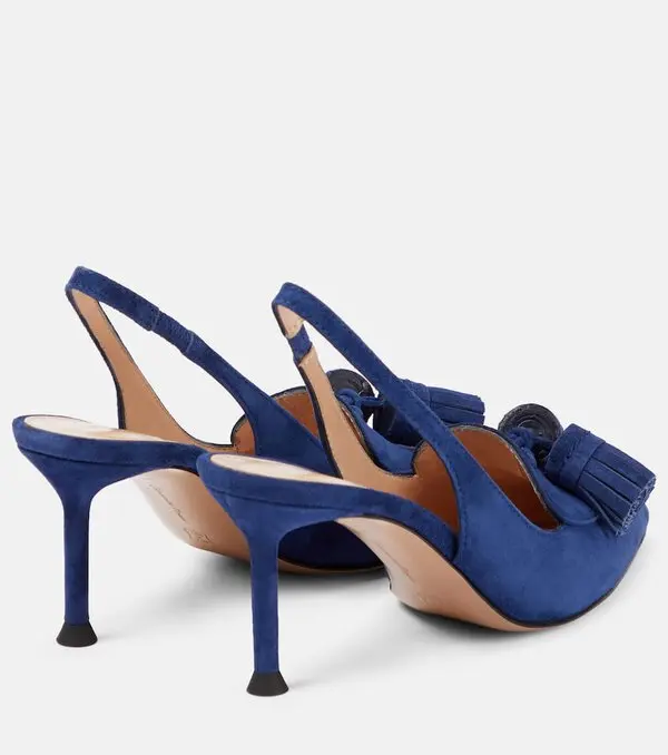 GIANVITO ROSSI Embellished Suede Slingback Pumps