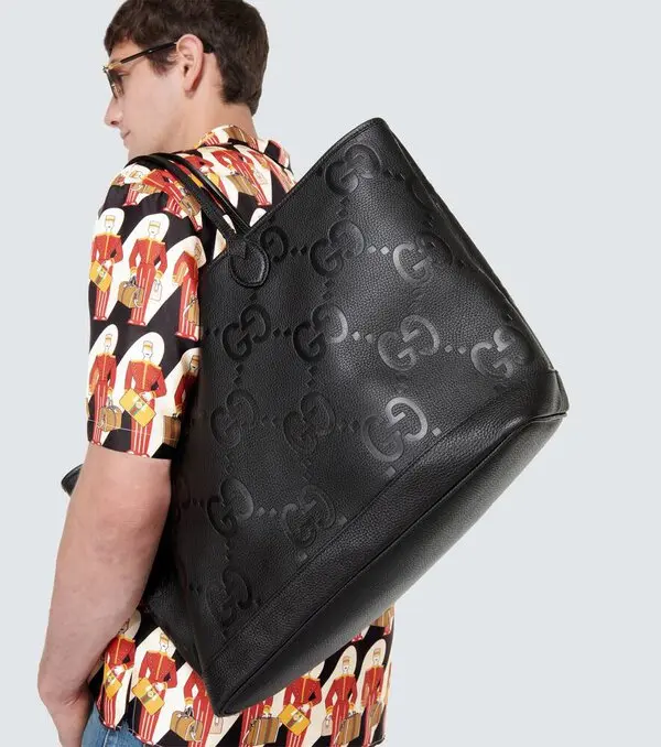 Gucci Jumbo Gg Large Leather Tote Bag